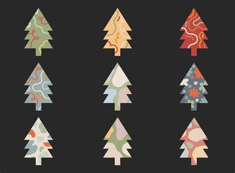 Christmas Tree Abstract Doodle Christmas Tree Set 53386136 Vector Art At Vecteezy