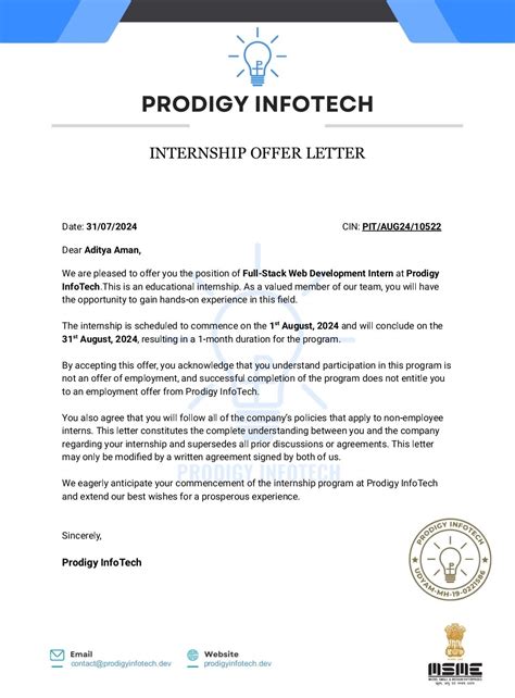 aditya aman on linkedin internship full prodigyinfotech