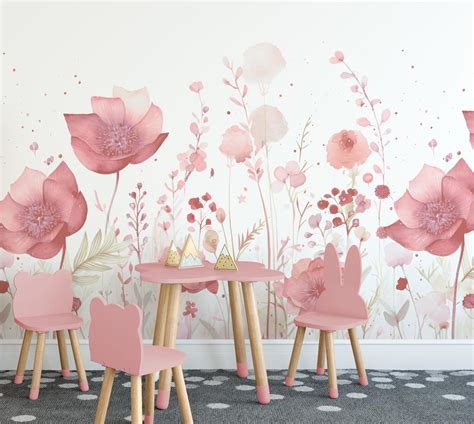 Papel De Parede Jardim Floral Floresta Flores Rosas Infantil Bebê
