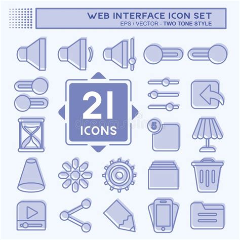 Web Interface Icon Set Suitable For Web Interface Symbol Two Tone Style Simple Design
