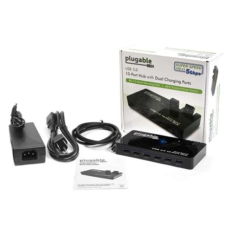 Plugable Usb 30 10 Port Hub With 48w Power Adapter Plugable Technologies