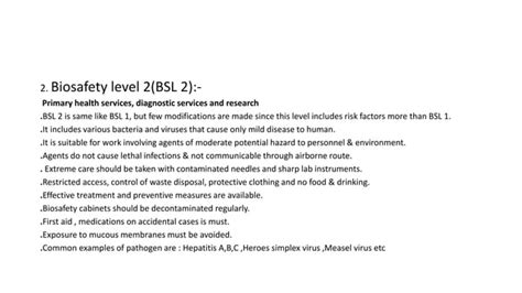 Biosafety Levels Ppt Pptx