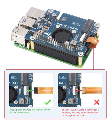 Pcie To M2 Adapter With Poe Raspberry Pi 5 Nvme Protocol M2 Solid State Drive Poe Hat Ws 28411