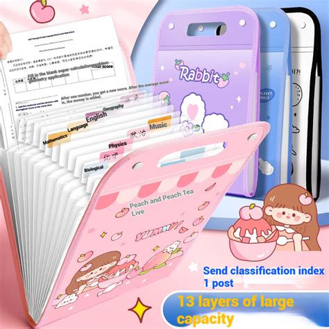 Folder File Organizer With Handle Expanding Document Storage 13 Layer Test Paper Folder