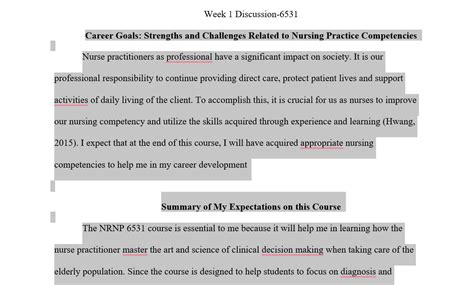 Answered Nrnp 6531 Week 1 Discussion Career Goals Strengths And