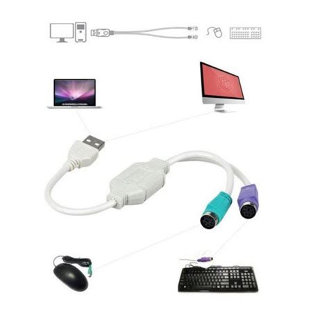 Usb To Ps 2 Ps2 Keyboard Mouse Adapter Converter Cable Shopee Malaysia