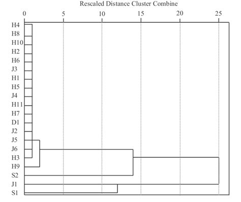 dendrogram of hierarchical cluster analysis with ward s method and
