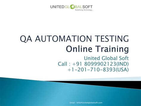 Qa Automation Testing Online Training In Hyderabad Ppt