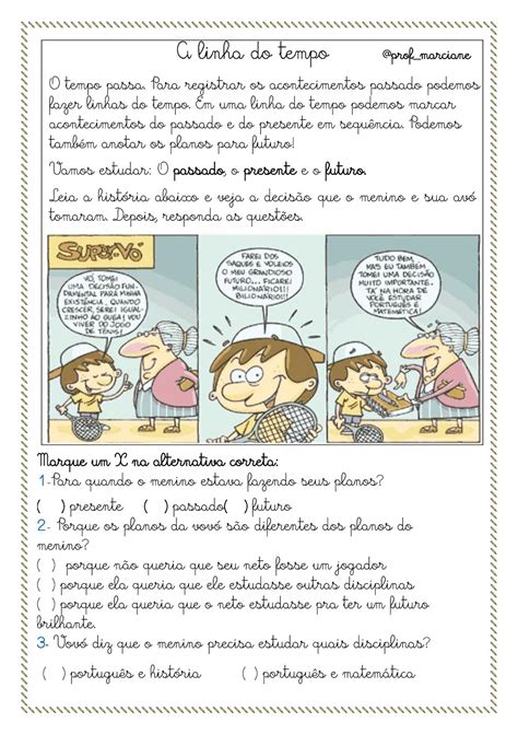 Passado Presente E Futuro Atividades Fdplearn