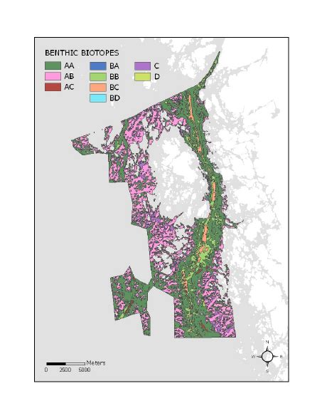 Map Of Biotopes As Predicted For Each 15 X 15 M Cell And Clipped To