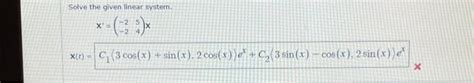 Solved Solve The Given Linear System Solved Solve The Given Linear System