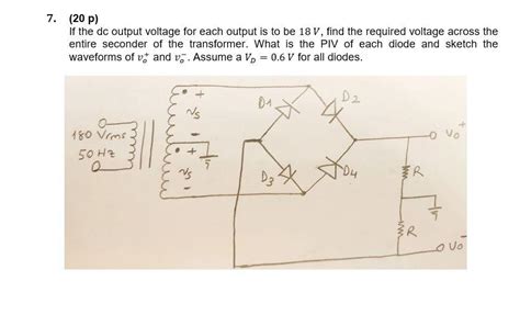 Solved P If The Dc Output Voltage For Each Output Is To Chegg Com
