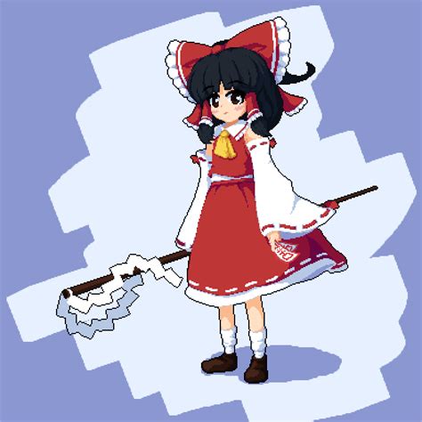 Windy Reimu Pixel Animation R Touhou
