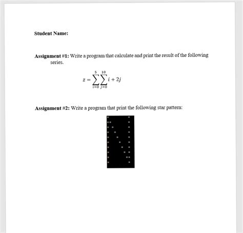 Solved Student Name Assignment 1 Write A Program That