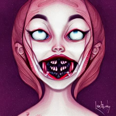 A Drawing Of A Woman With A Creepy Face A Sinister Stable Diffusion