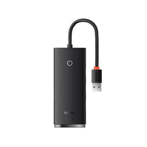 Baseus Lite Series Port USB A Hub Adapter WKQX Black