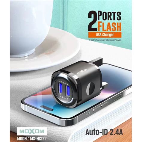 Moxom Mx Hc122 2 4a 2 Ports Flash Usb Charger Shopee Malaysia