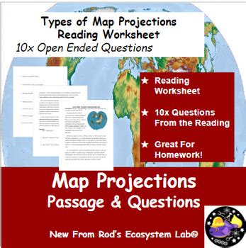 Types Of Map Projections Reading Worksheet By Rod S Ecosystem Lab