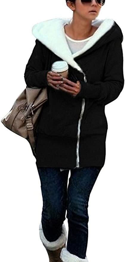 Minetom Lady Autumn Sweater Coat Winter Hoodie Cotton Long Shirt