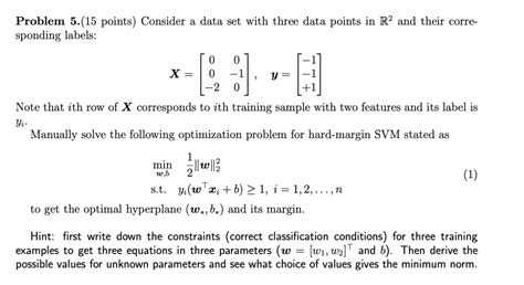 problem 5 15 points consider a data set with three