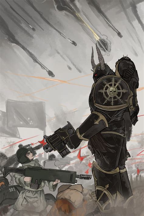 Adeptus Astartes Astra Militarum And Chaos Space Marine Warhammer K Drawn By Kkghost Tv