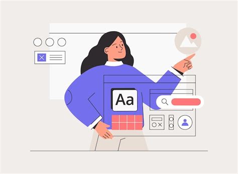 Premium Vector Woman Working On Web And Application Development On Computers