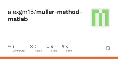 Github Alexgm15muller Method Matlab