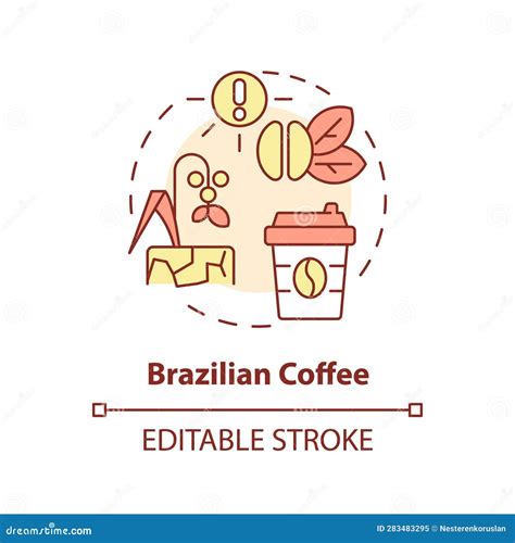 Customizable Brazilian Coffee Icon Heatflation Concept Stock Vector Illustration Of Simple