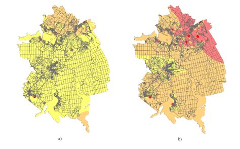 The Results Of Spatial Interpolation A Based On Output Data And B Download Scientific