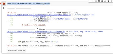 The Index Trait Of A SelectionSlider Instance Expected An Int Not