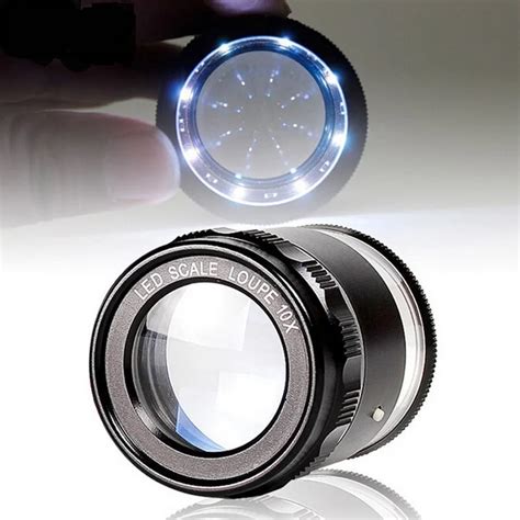 Led 조명 된 스케일 스탠드 돋보기 10x 휴대용 실린더 돋보기 30mm 범위 Div 01mm Loupe 인쇄 섬유에 대 한확대 렌즈 Aliexpress