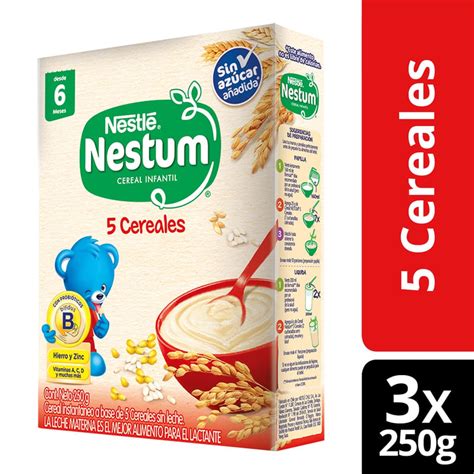 Nestle Cereal Infantil Nestum® 5 Cereales 250g X3 Cajas