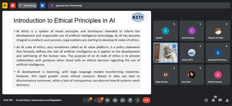 Ai And Ethics Governance And Regulation Day 1 Artificial Intelligence Nstc And Cecse Posted On