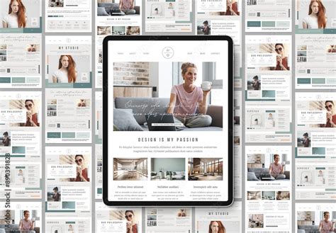 E Mail Newsletter Template In Pale Colors With Delicate Elements Soft
