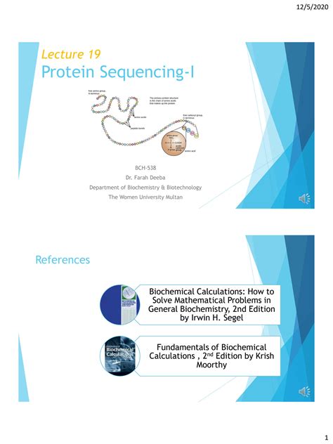 SOLUTION Protein Sequencing Lesson I Studypool