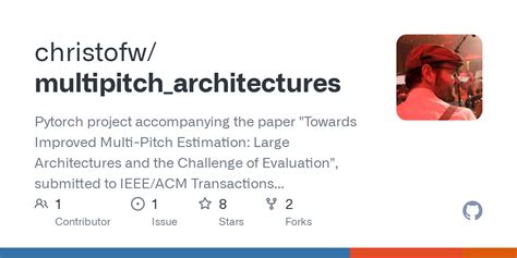 Github Christofwmultipitcharchitectures Pytorch Project
