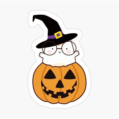 Pumpkin Kitty Sticker By Franktact