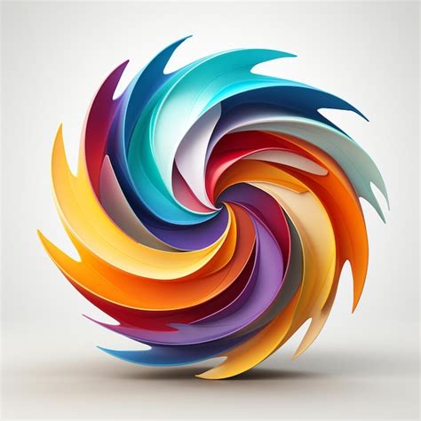Premium Ai Image 3d Abstract Colorful Rotating Logo Vector