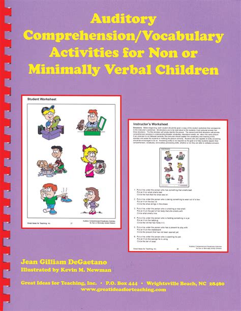 Auditory Compvocabulary Activities For Non Or Minimally Verbal