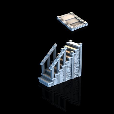 3d Printable Stairs And Stairwell Medieval Town Set By Adrian