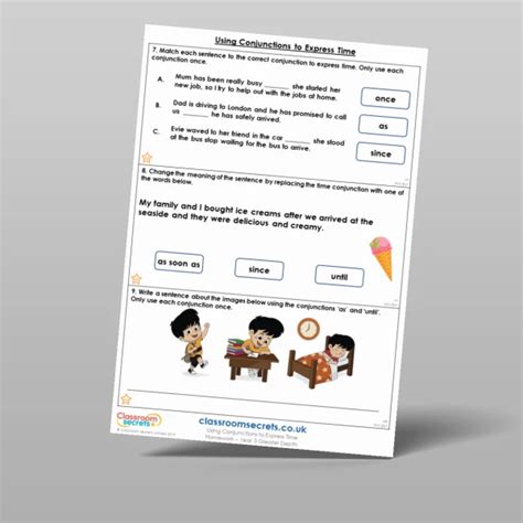 Year 3 Using Conjunctions To Express Time Homework Resource Classroom Secrets