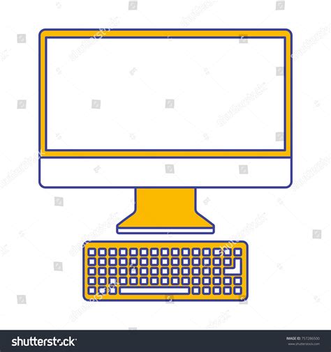 Monitor Computer Keyboard Technology Device Screen Stock Vector Royalty Free 757286500