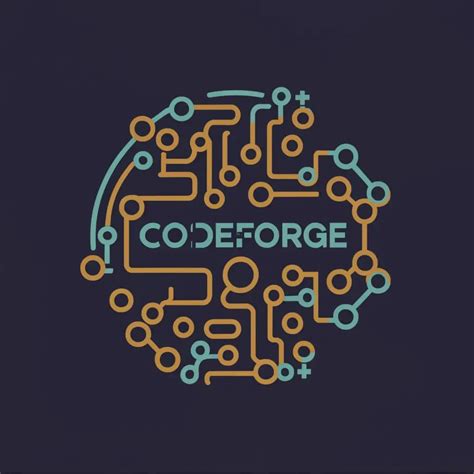 Logo Design For Codeforge Green Navy Blue Circle With Coding Theme Ai