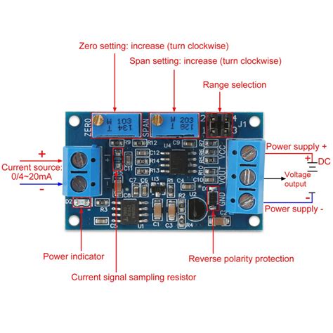 Power Supply Module 4 ~20ma To 0~3 3v 5v 10v Current To Voltage Converter Signal Conversion