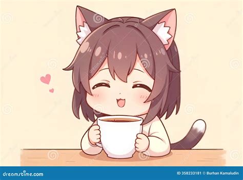 Cute Chibi Anime Cat Girl