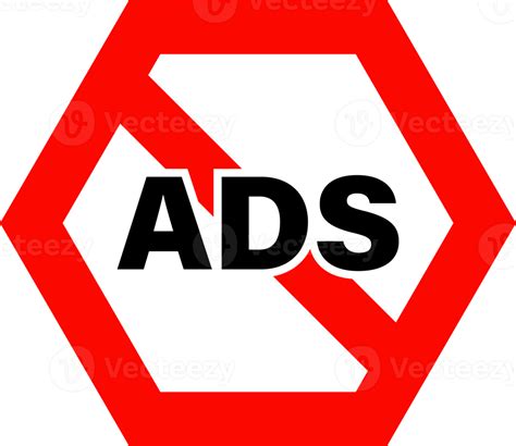 Ad Block Icon In Red Colors No Ads Signs Button 14635131 Png