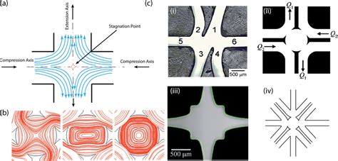The Microfluidic Cross Slot Device A Prototypical Design B The