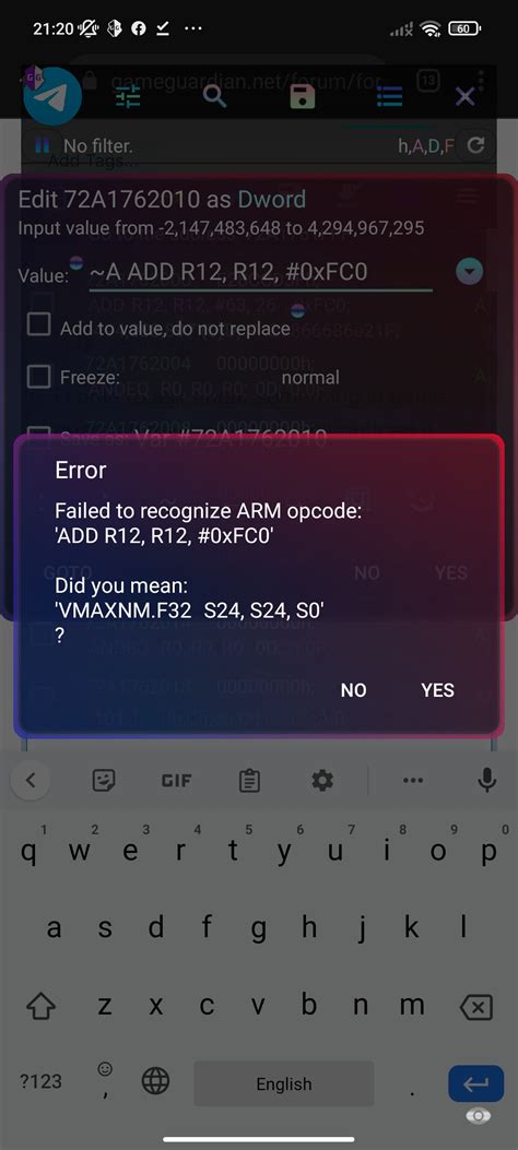 Arm V7 32 Converter In Game Guardian Is Having Some Errors Help