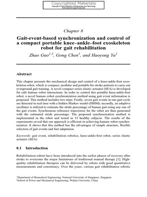 Gait Event Based Synchronization Download Free Pdf Actuator Walking