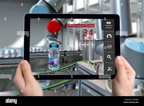 Engineer Hand Using Tablet Automation Robot Arm Machine In Smart